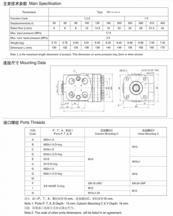 Standard Hydraulic Steering Gear Pump 101 - 100cc ON Orbitrol OSPB ...