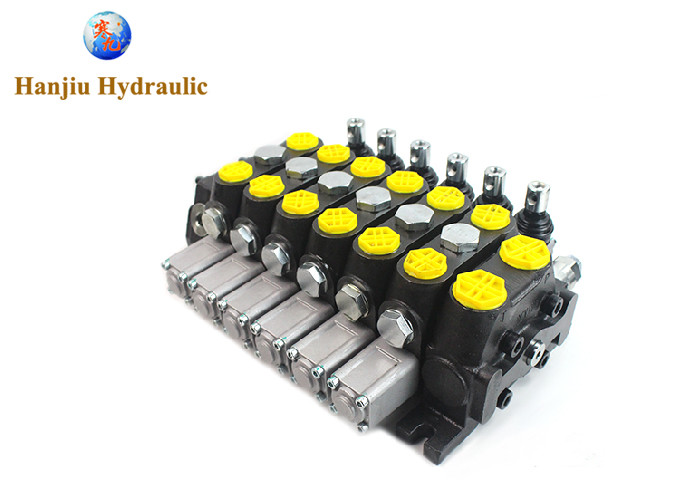 Dcv Series 100lpm Manual Control Hydraulic Section Valve 6 Spools With ...